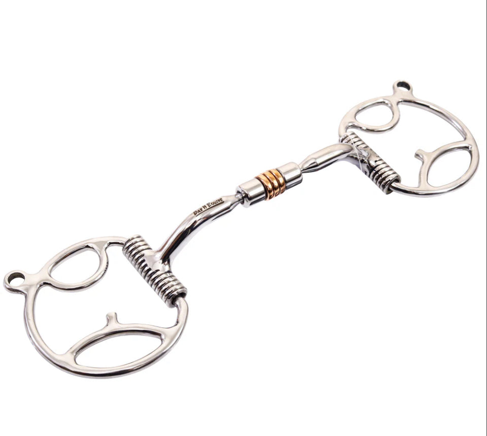 Small Port Tongue Relief D Ring Snaffle Gait Bit W/Copper Roller ...