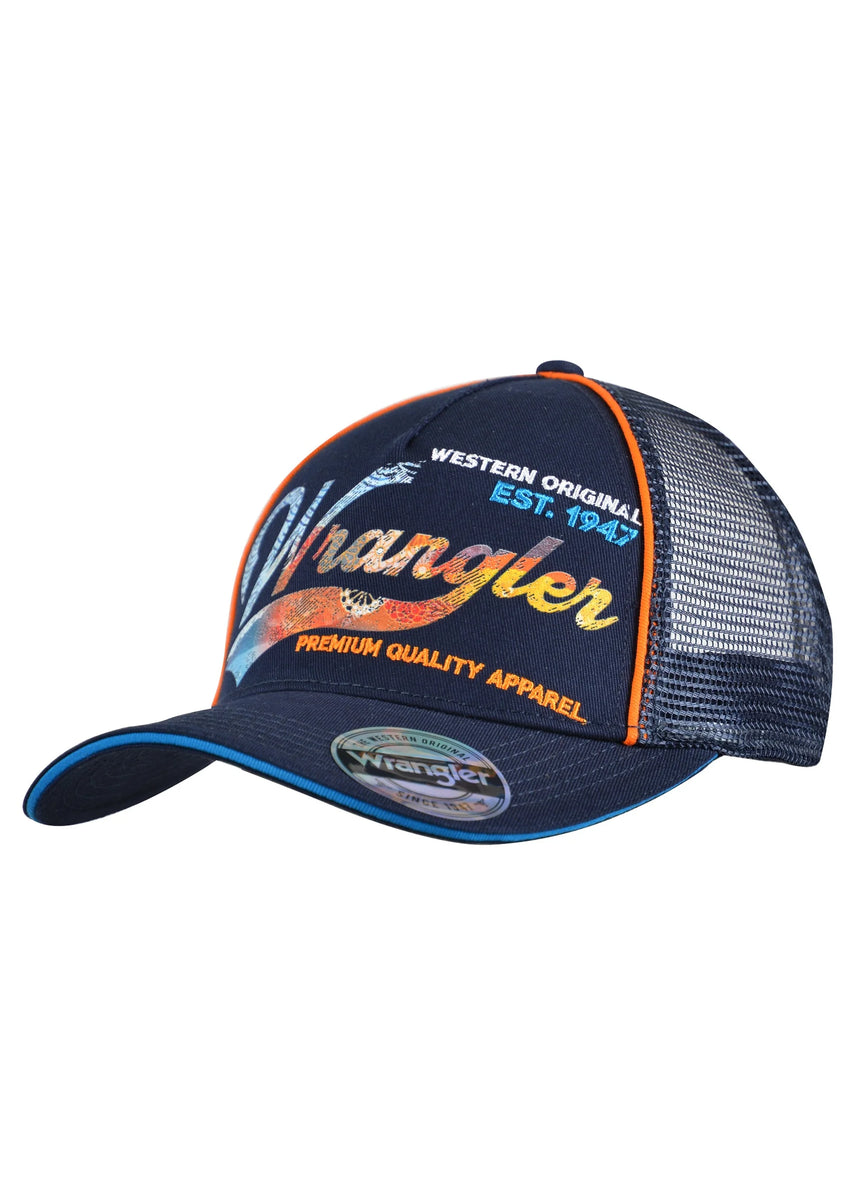Wrangler Angelo Trucker Cap Navy| Rustic Edge Western Wear and Gifts